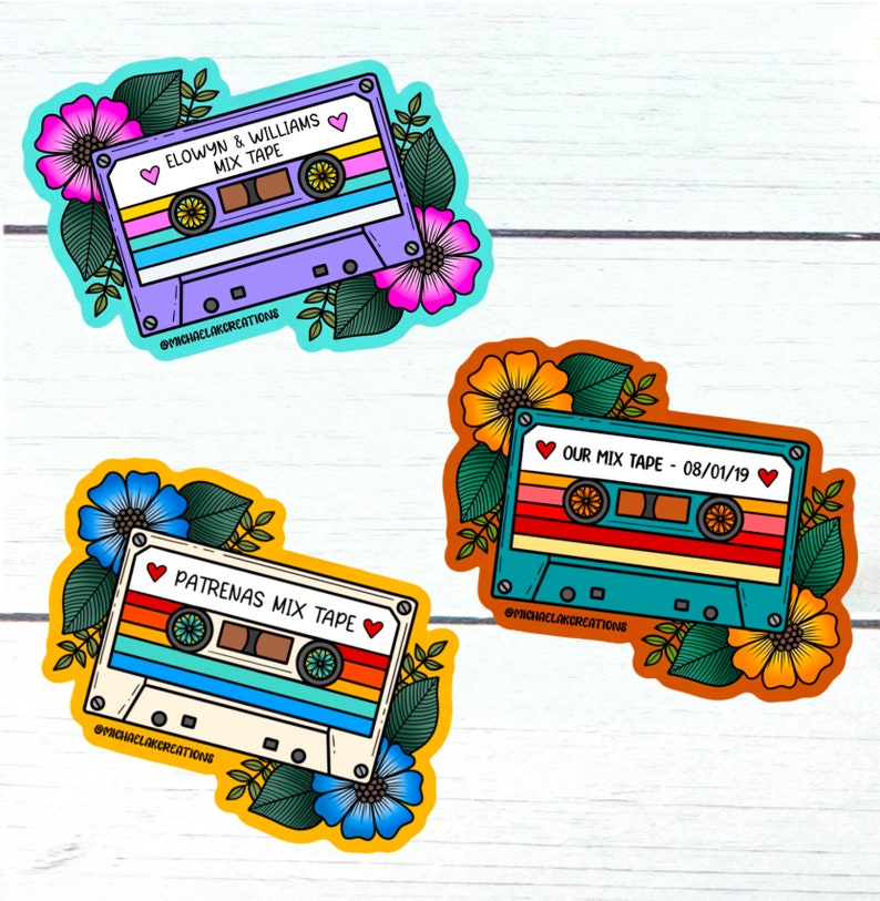 Custom Mix Tape Sticker Mix Tape Sticker Cute Sticker - Etsy