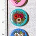 Flower Love Button Set Flower Buttons Flower Pins Button Pins Pin Badge ...