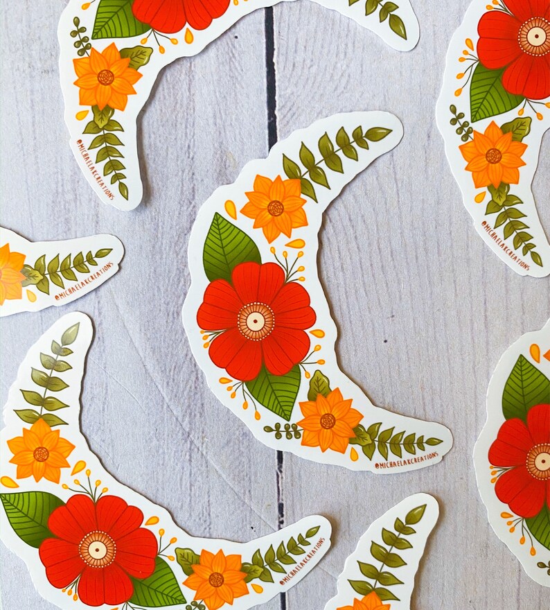 Crescent Moon Sticker Moon Lover Gift Stickers for - Etsy