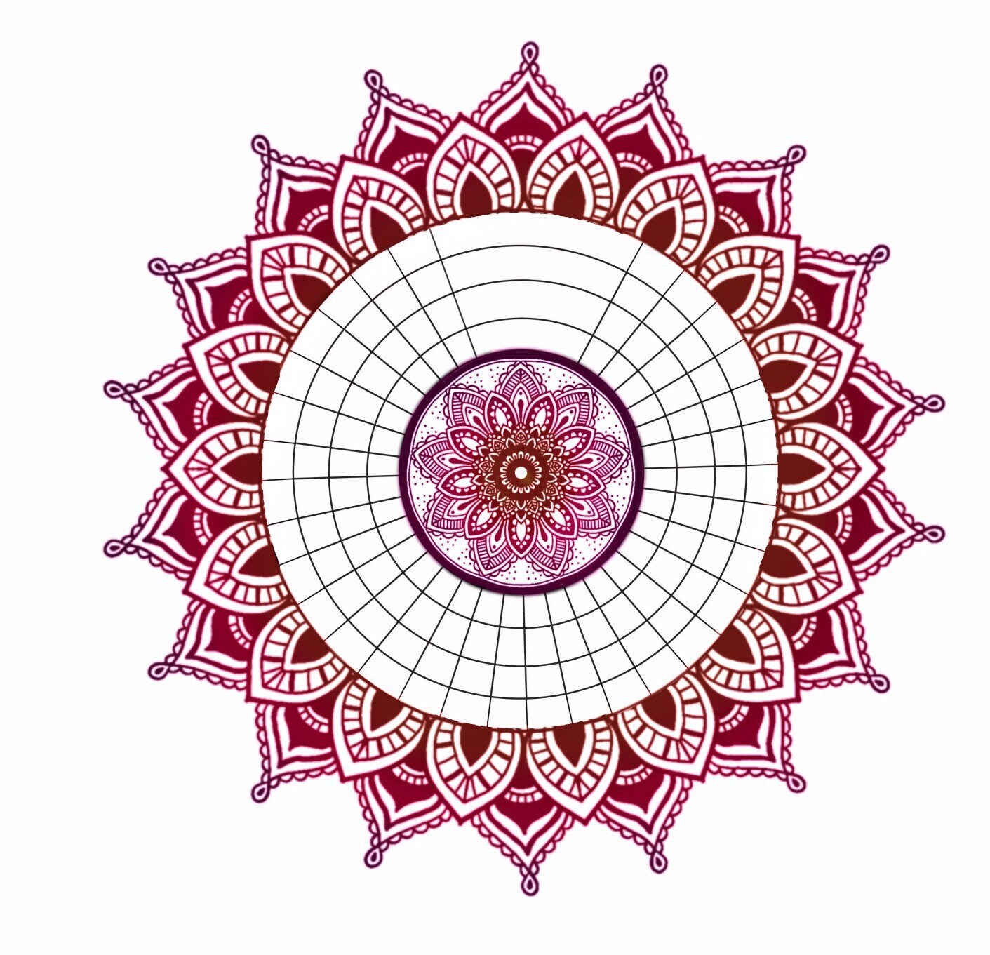Maroon Ombre Mandala Mood Tracker -digital Download/ Printable - Etsy