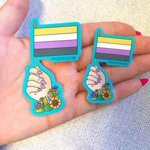 Non-binary Flag Sticker |stickers for Hydroflask | Pride Stickers ...