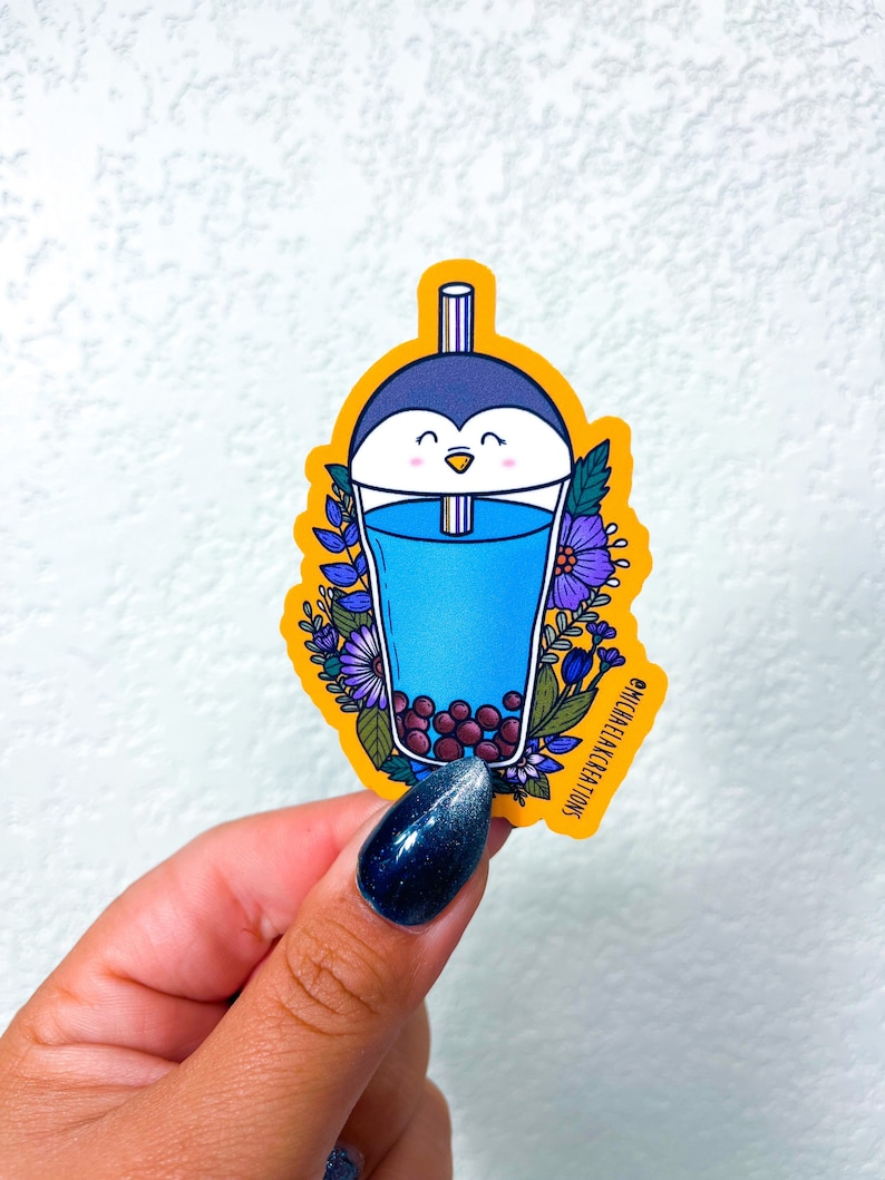 Boba Penguin Stickerboba Animal Stickerboba Stickerstickers - Etsy