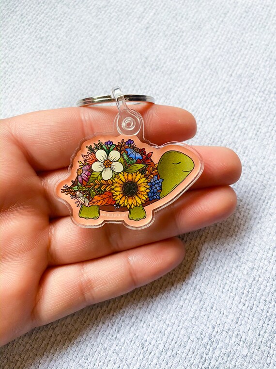 Turtle Keychain Turtle Gift Turtle lover Acrylic | Etsy