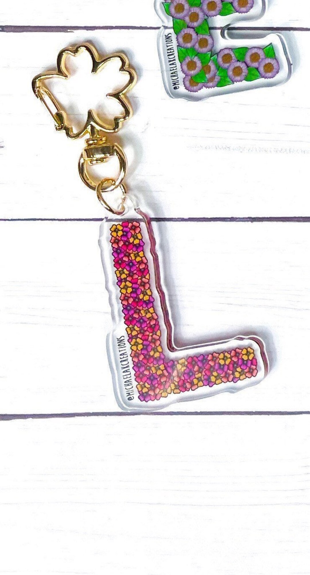 L Keychain | L Letter Gift | Letter Keychain | Acrylic Keychain ...