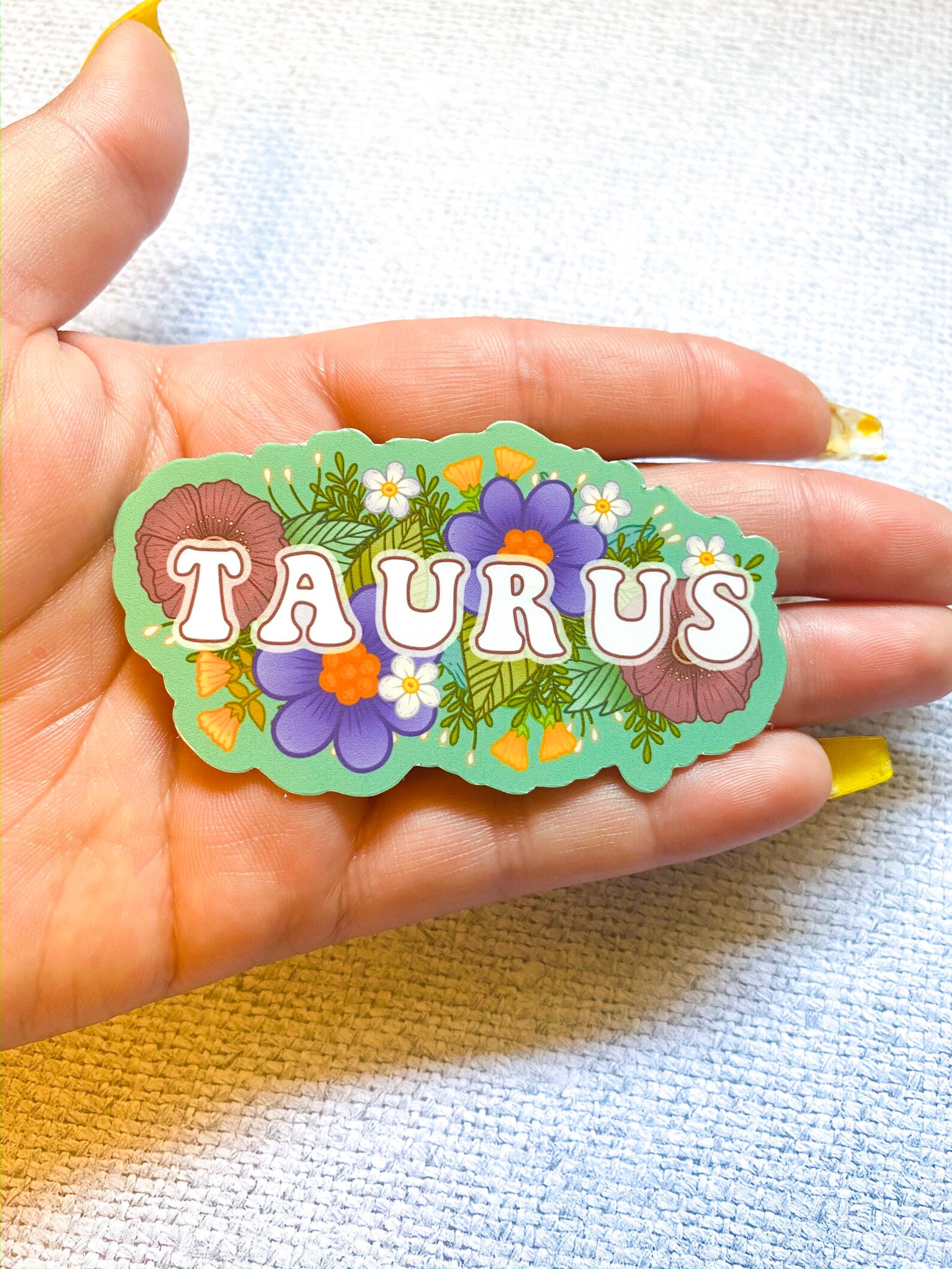 Taurus Sticker Zodiac Sticker Floral Taurus Sticker | Etsy