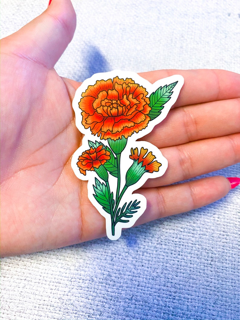 Marigold Sticker |stickers for Hydroflask | Floral Stickers | Laptop ...