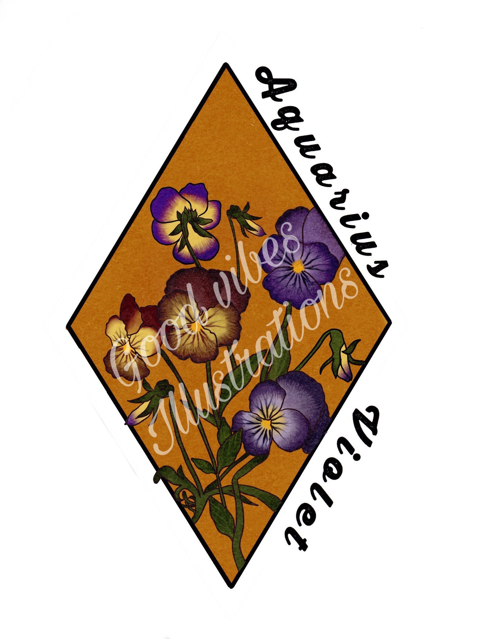 Aquarius Zodiac Floral Printable - Etsy