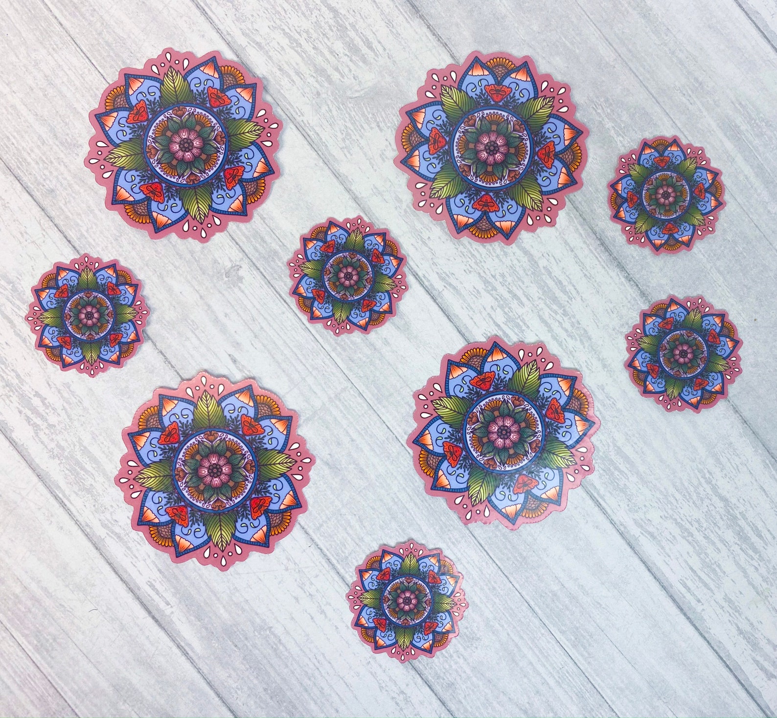 Floral Mandala Sticker Mandala Sticker stickers Stickers - Etsy