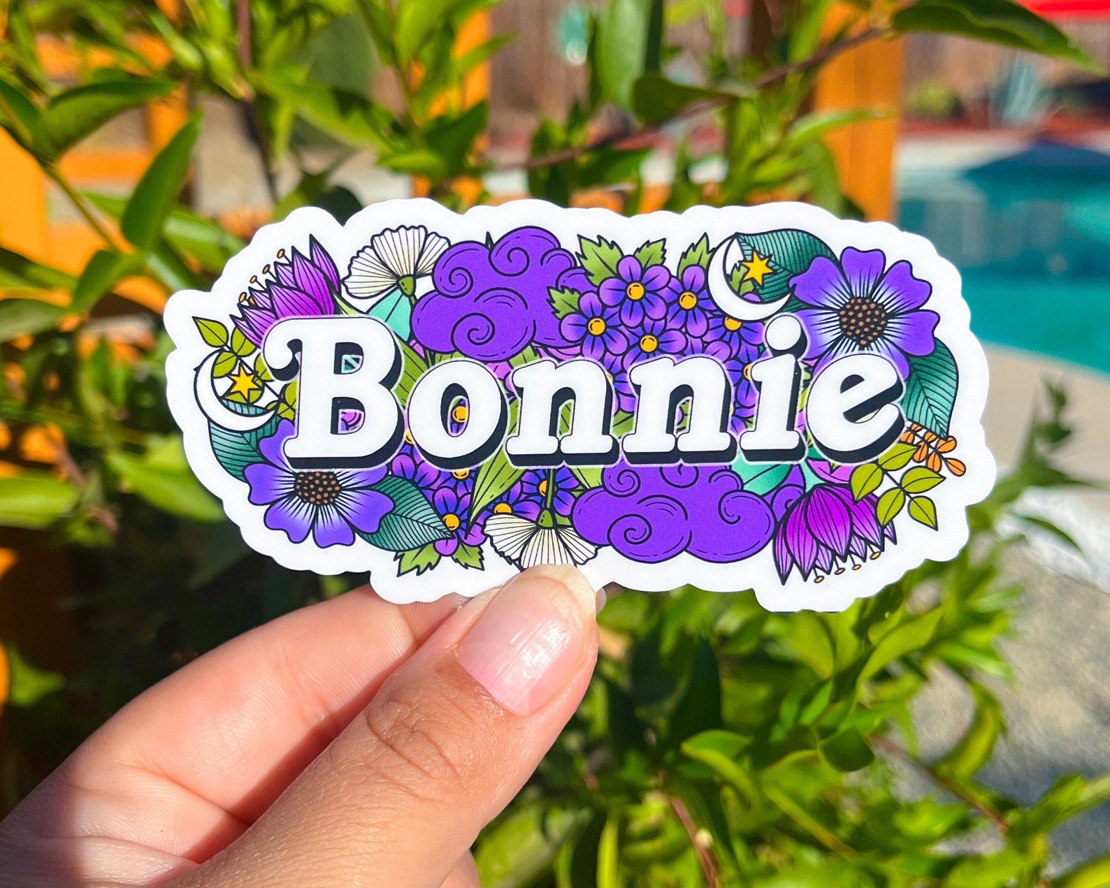 Custom Name Sticker Moon Name Sticker Name Sticker - Etsy