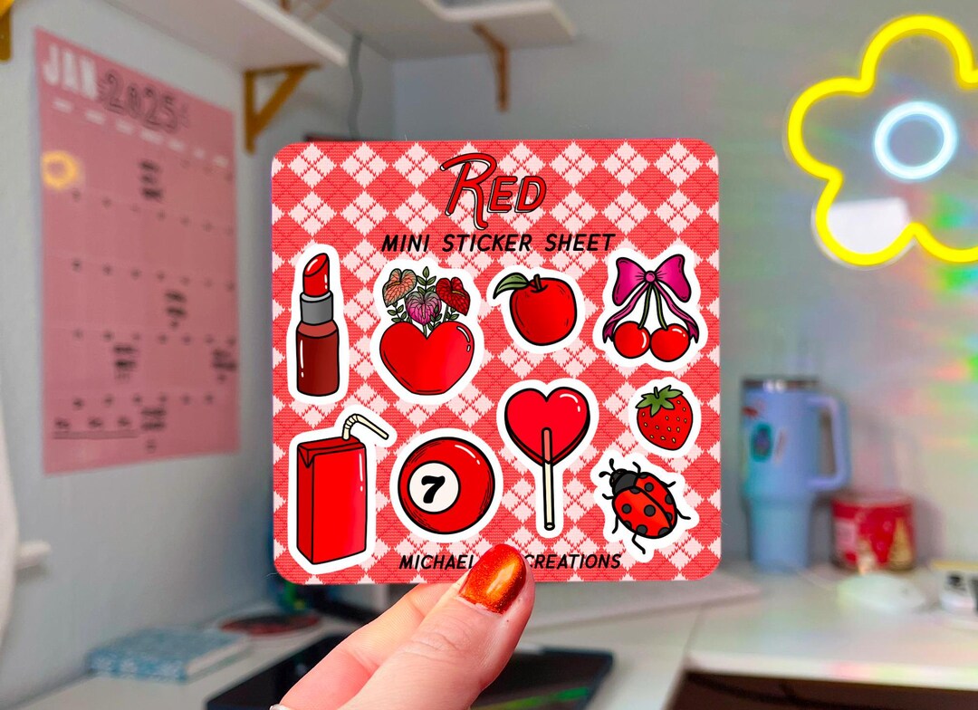 Red Sticker Sheet ,stickers for Hydroflask,laptop Sticker,sticker ...