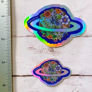 Holographic Saturn Sticker | Space Sticker|stickers for Hydroflask ...