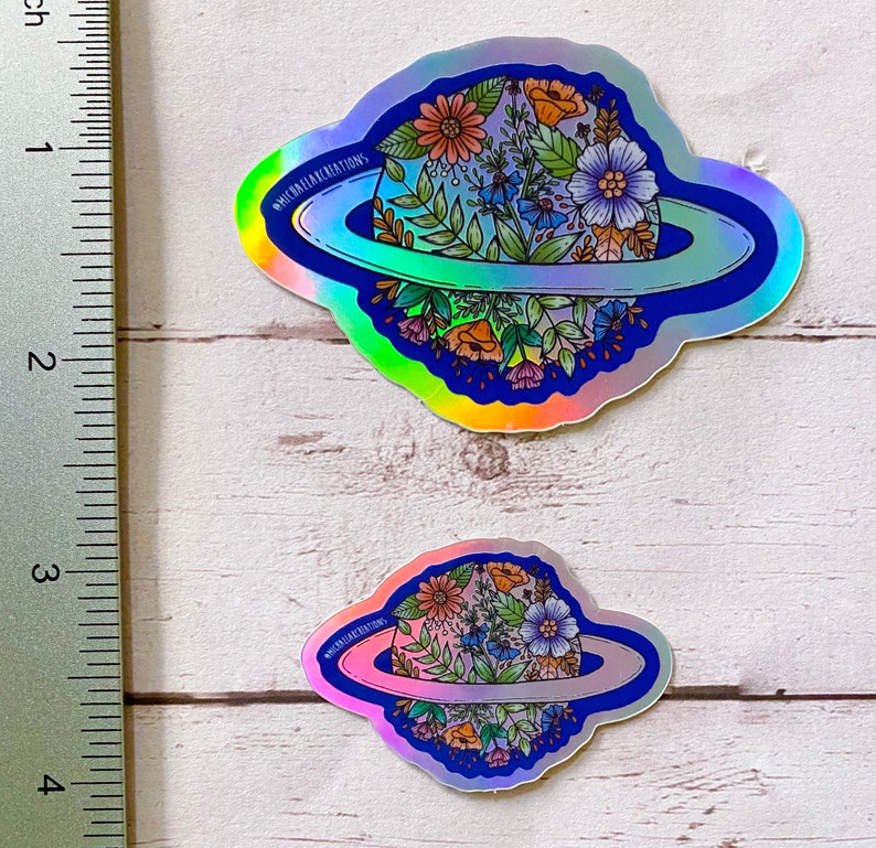 Holographic Saturn Sticker Space Stickerstickers for - Etsy