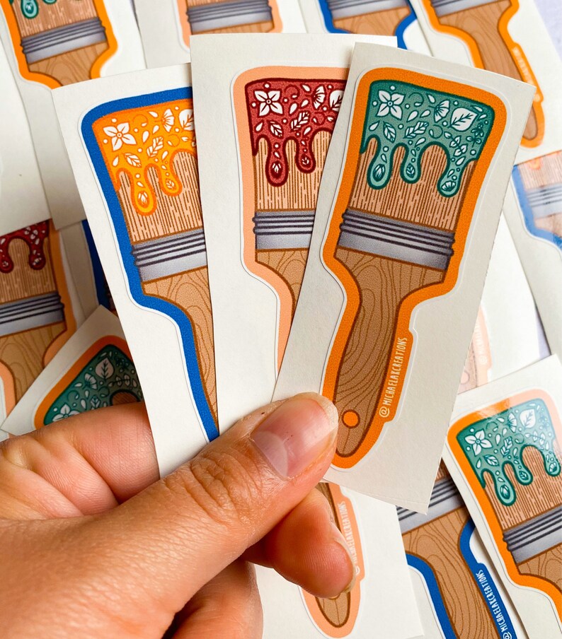 Paint Brush Sticker Artist Stickers Stickers for | Etsy