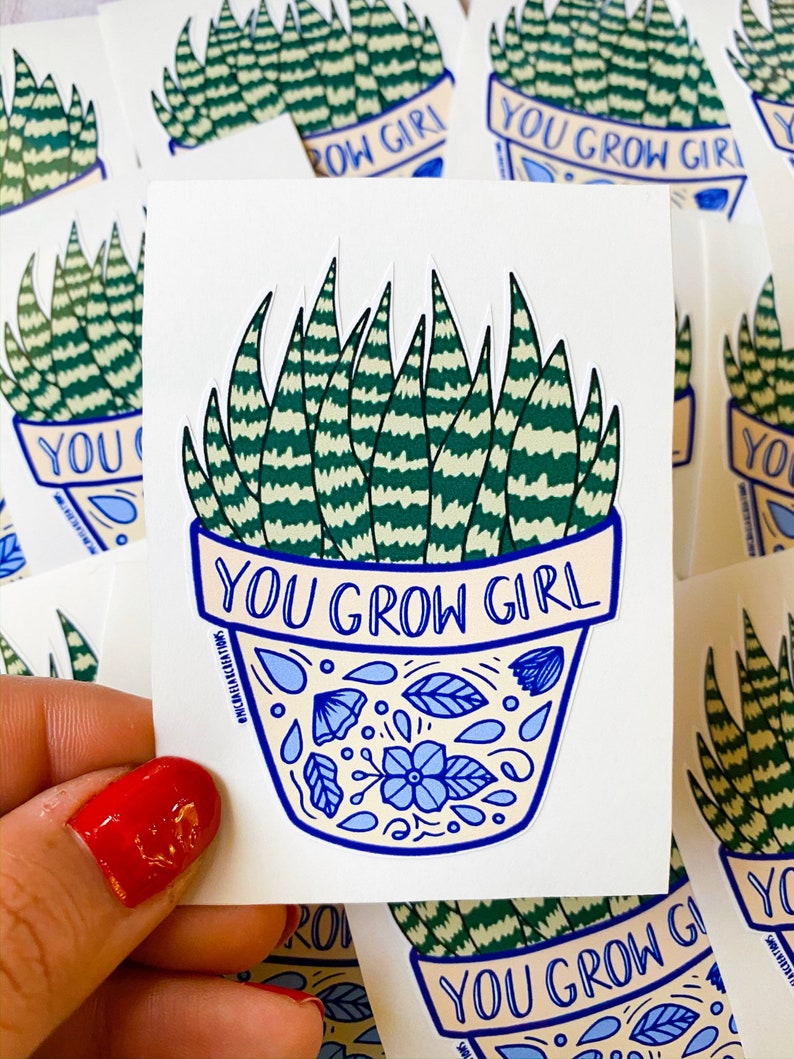 Succulent Sticker You Grow Girl Stickers for Hydroflask - Etsy