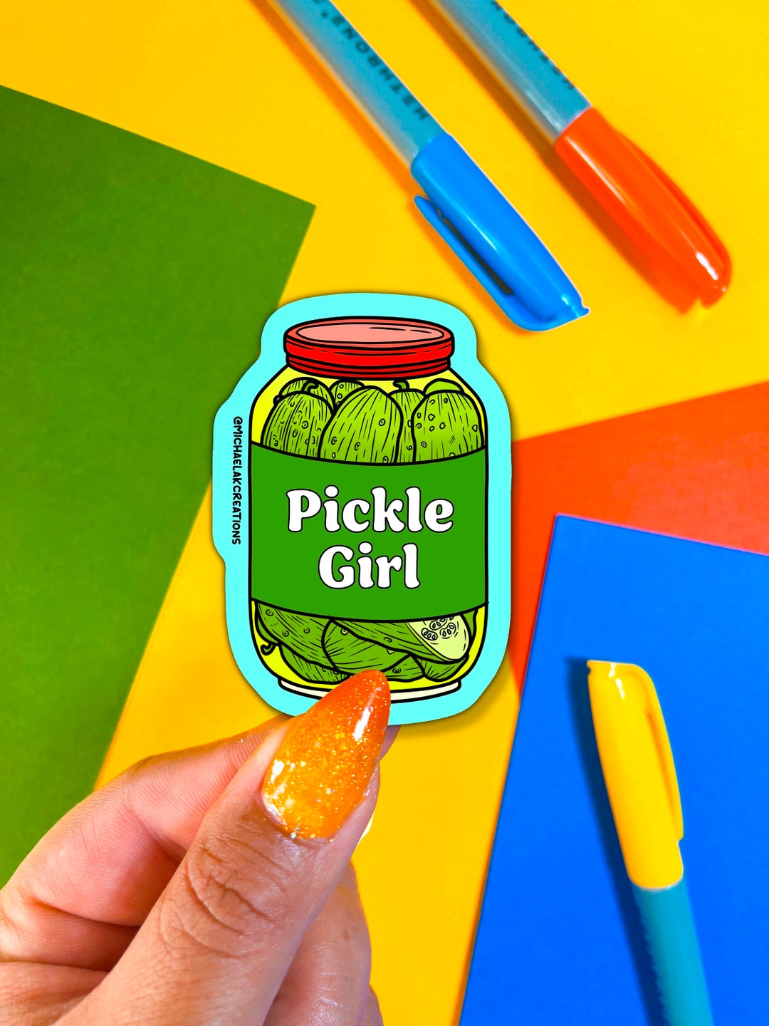 Pickle Girl Sticker,stickers for Hydroflask,laptop Sticker,cute Car ...