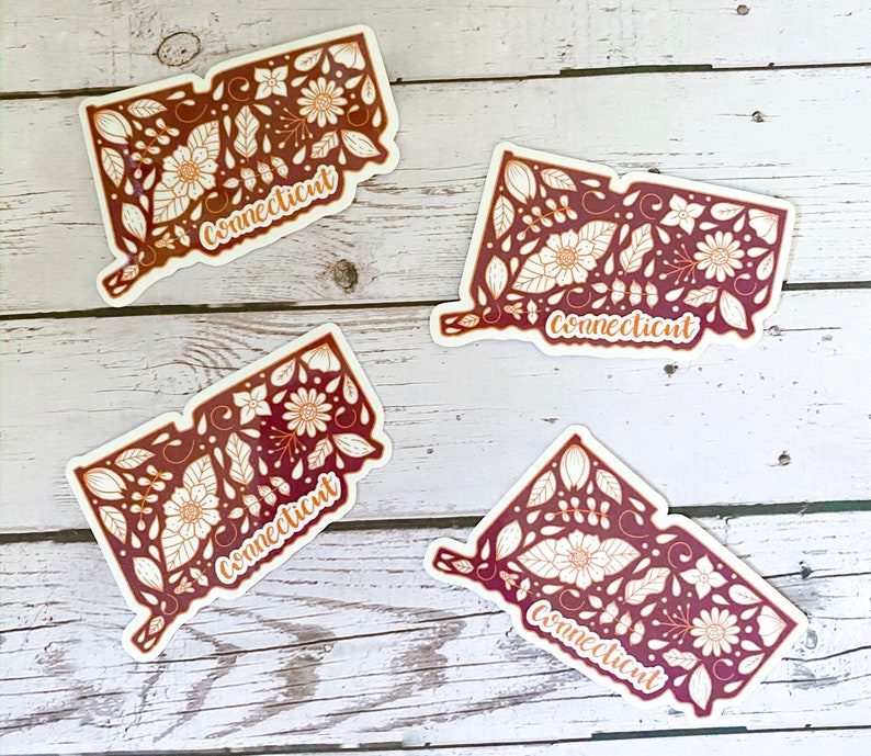 Connecticut Sticker States Stickers CT Sticker Stickers | Etsy