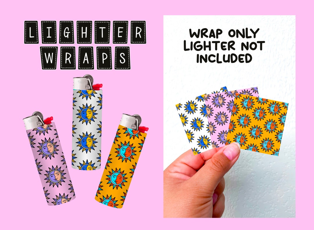 Sun and Moon Lighter Wraps | Lighter Stickers | Wrapped Lighters ...