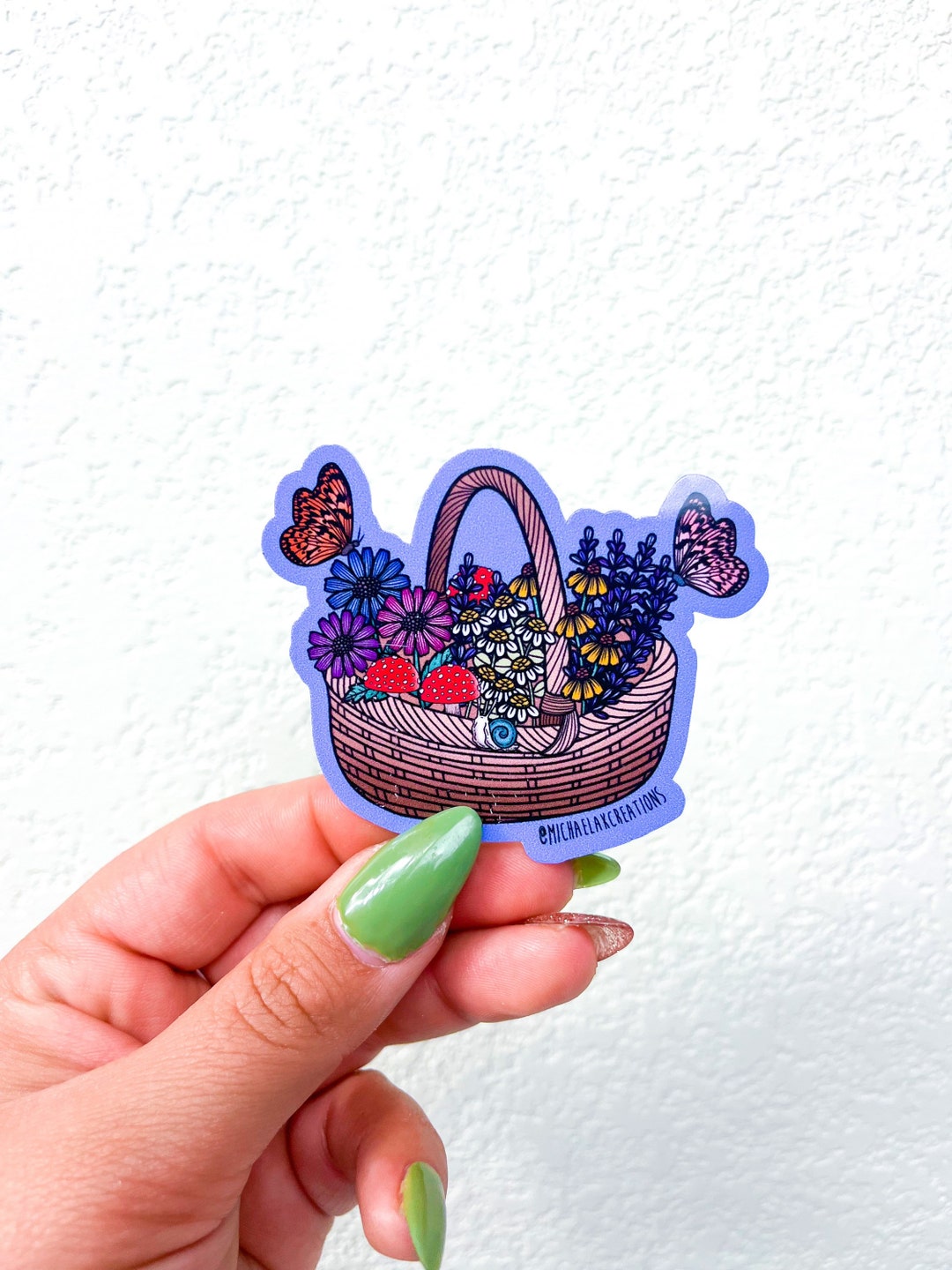 Flower Basket Sticker |mushroom Sticker|fairy Sticker |hydro Flask ...