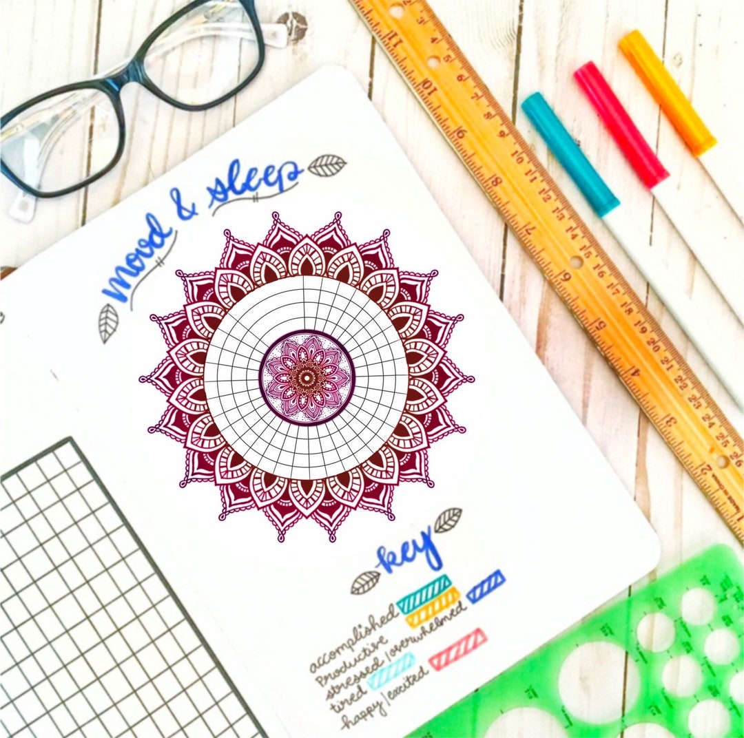 Maroon Ombre Mandala Mood Tracker -digital Download/ Printable - Etsy
