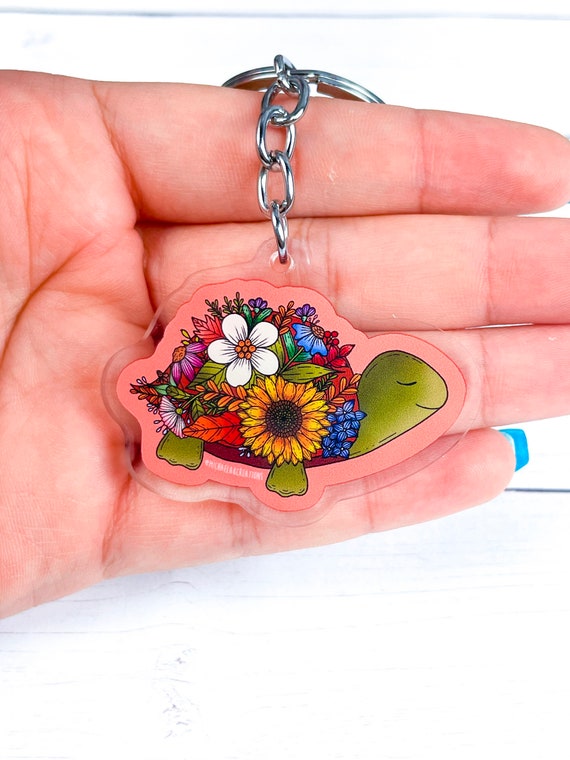 Turtle Keychain Turtle Gift Turtle Lover Acrylic - Etsy