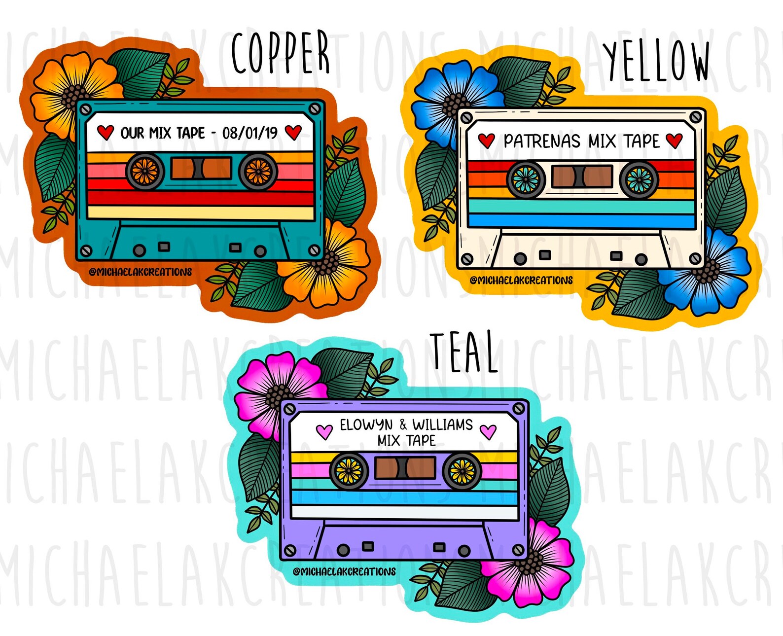 Custom Mix Tape Sticker | Mix Tape Sticker | Cute Sticker| Stickers for ...