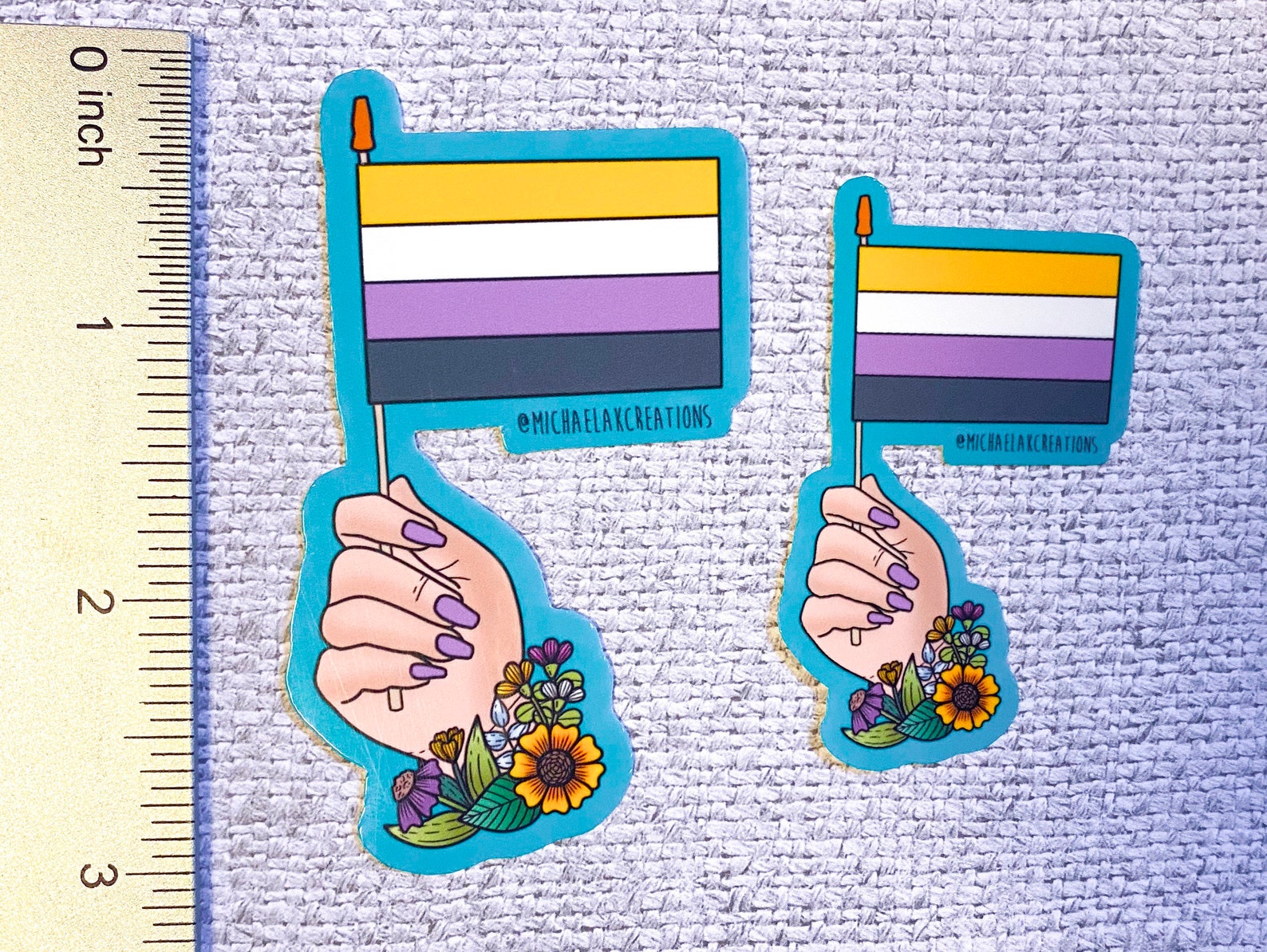 Non-binary Flag Sticker stickers for Hydroflask Pride - Etsy