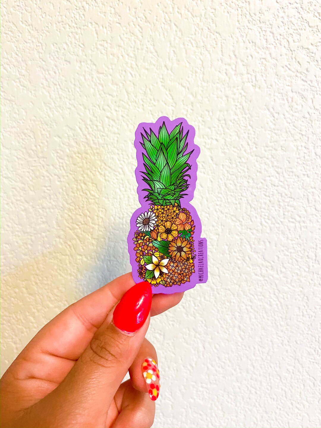 Pineapple Sticker |stickers for Hydroflask | Floral Stickers | Laptop ...