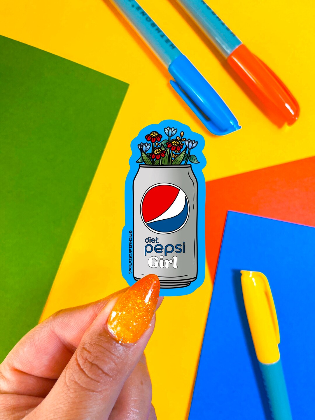 Diet Pepsi Girl Sticker,stickers for Hydroflask,laptop Sticker,cute Car ...