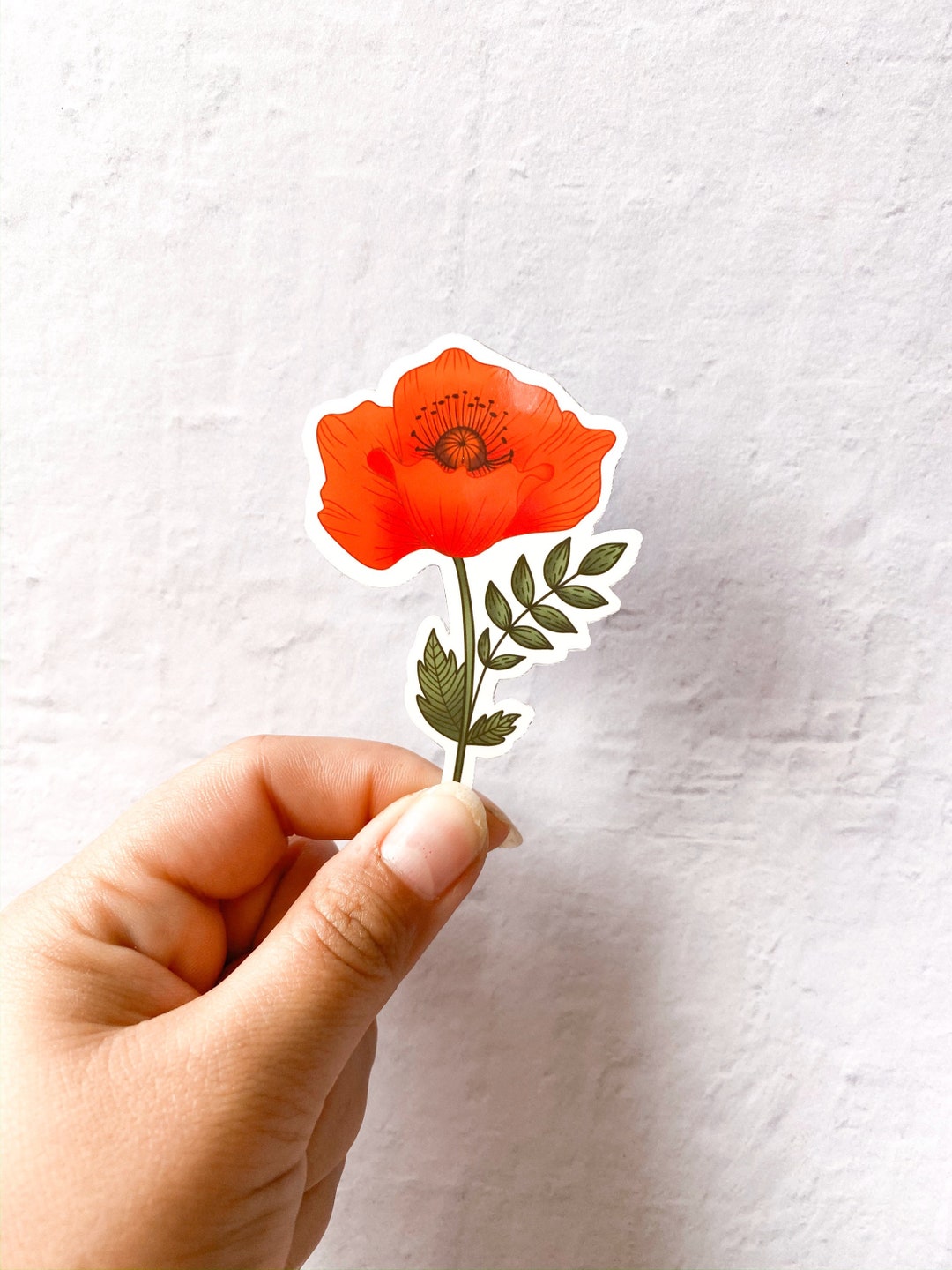 Poppy Sticker | Stickers for Hydroflask | Laptop Stickers | Laptop ...