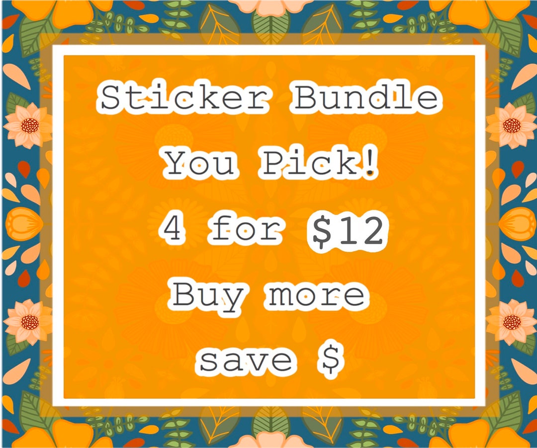 Sticker Bundle | Vinyl Sticker Bundle | Waterproof Stickers | 4 Pack ...