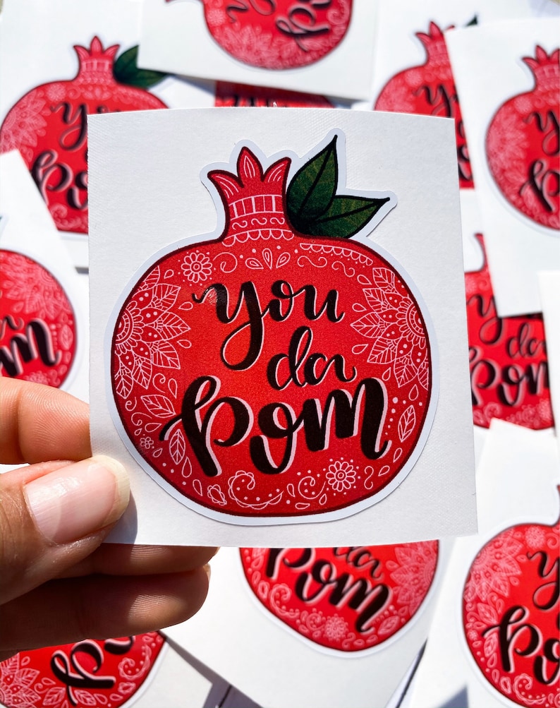 Pomegranate Sticker Fruit Stickers You Da Pom Stickers - Etsy