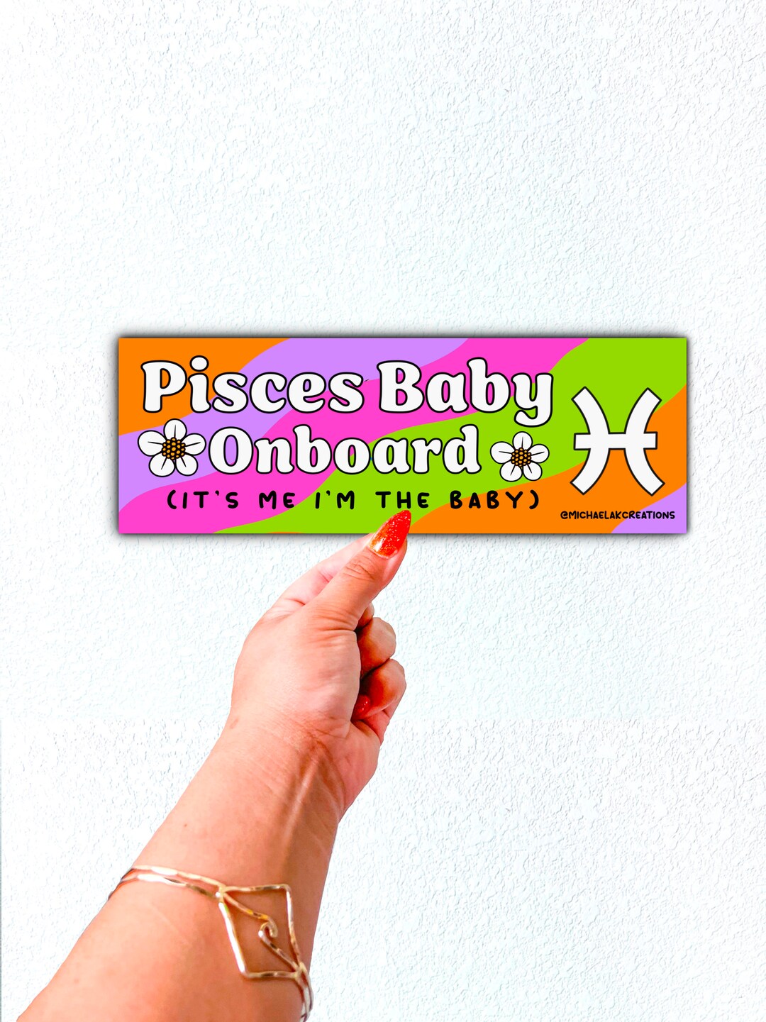 Pisces Baby Bumper Sticker | Zodiac Bumper Stickers | Waterproof ...