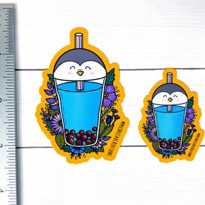Boba Penguin Stickerboba Animal Stickerboba Stickerstickers - Etsy