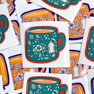Tea Cup Vinyl Sticker | Laptop Sticker | Stickers for Hydroflask ...