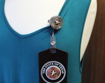 Texas badge holder | Etsy