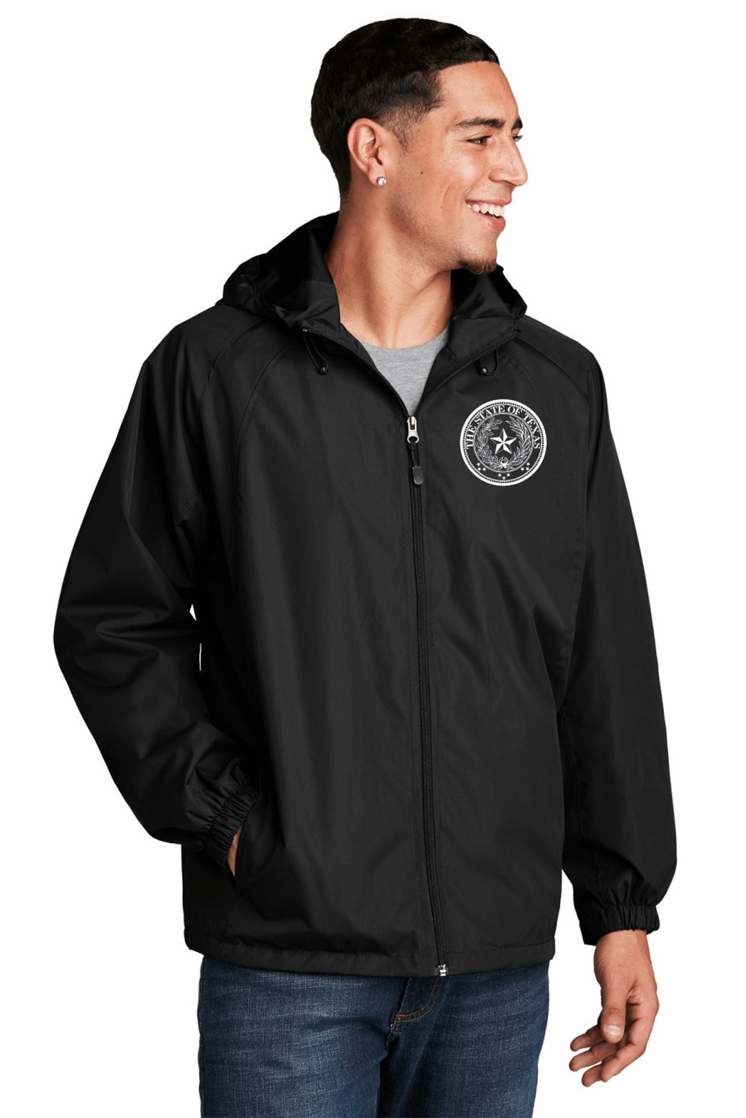Sport-tek® Hooded Raglan Jacket JST73 (embroidery Logo) - Etsy