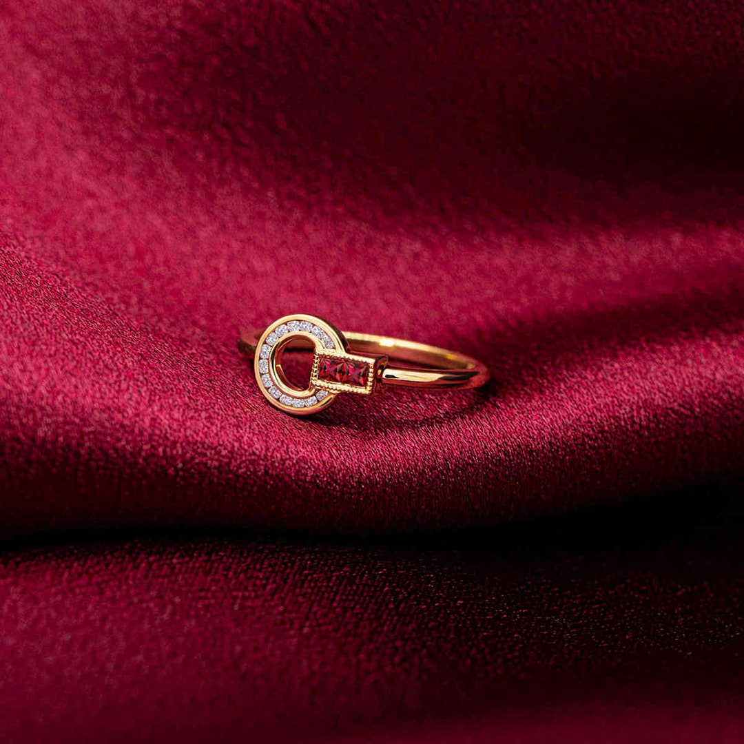 RUBY RIN, DAINTY Ruby Ring, Asscher Cut Ruby Ring, Gemstone Ruby Ring ...