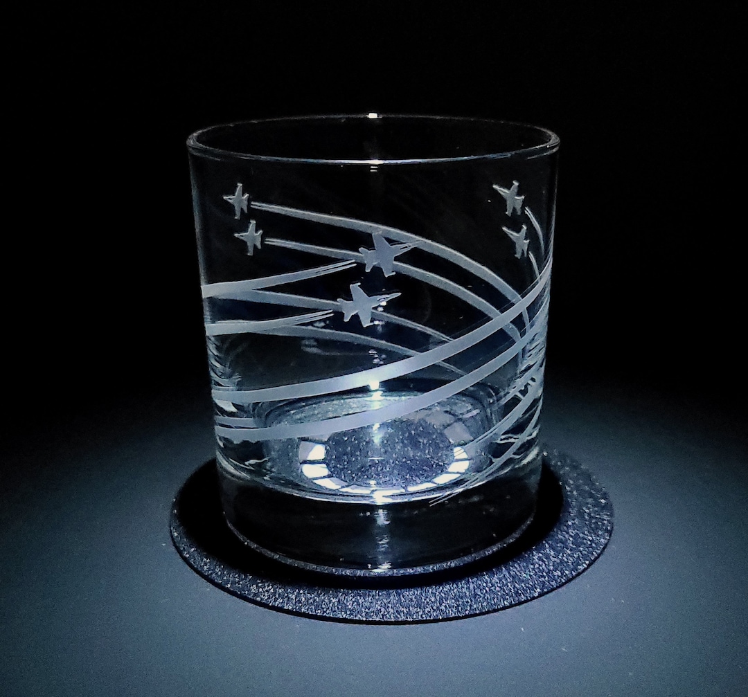 F-18 Hornet Triple Contrails Rocks Glass - Etsy