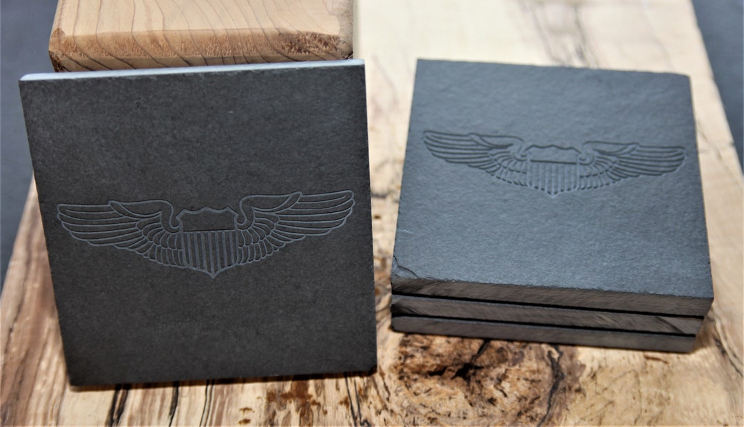 USAF Pilot Wings, Slate Coasters, Set of 4 - Etsy