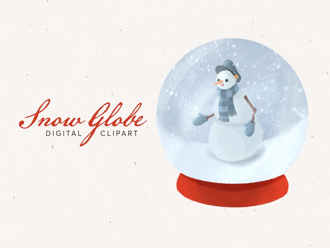 Snow Globe Clipart Snowman Winter Landscape Snow Globe - Etsy