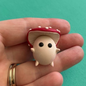 Handmade Polymer Clay Mushroom Pin, Cute Critter Lapel - Etsy