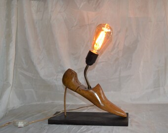Wooden Shoe Lamp - Etsy