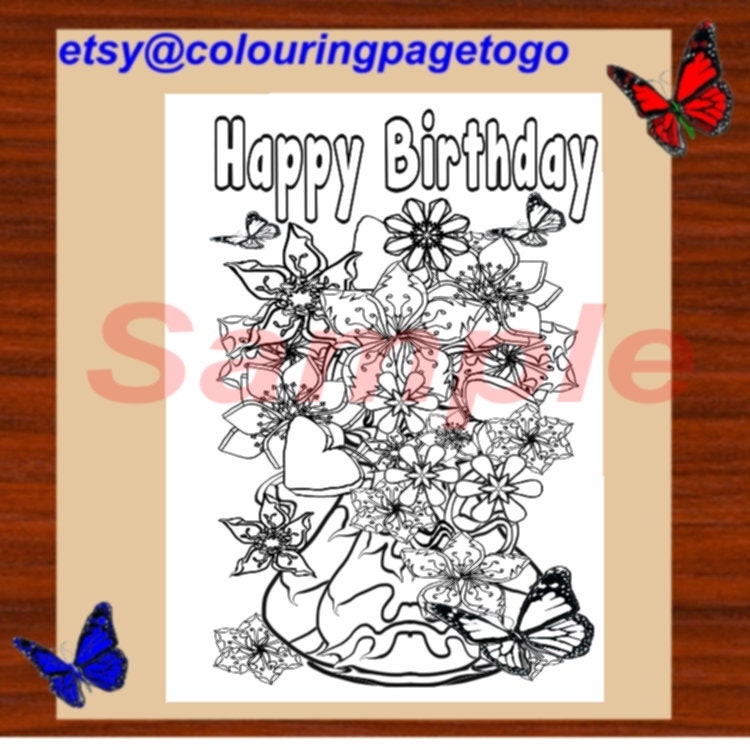 Happy Birthday Printable Card, Happy Birthday Color Me Birthday Card ...