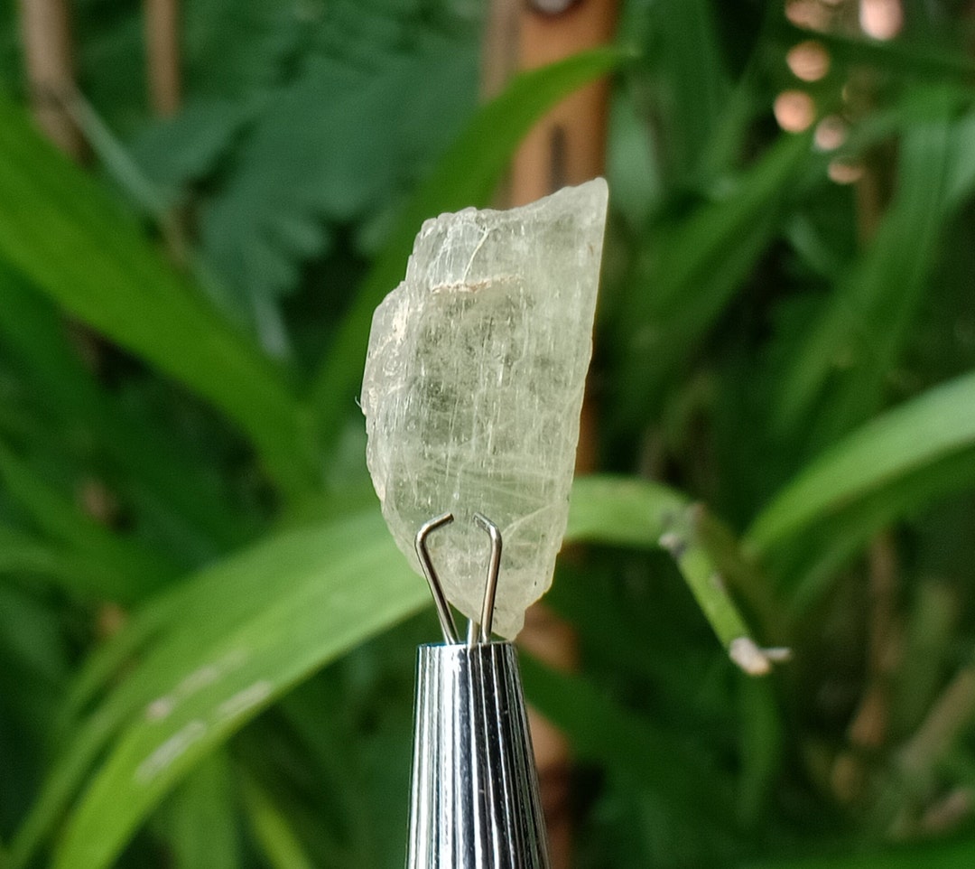 5.7 Crt. Hiddenite. (pale) Green Spodumene. Natural Rough Crystal. 18 ...