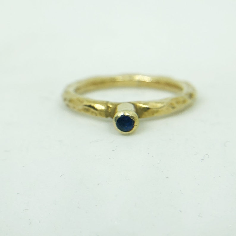 24K Gold Over 925K Sterling Silver Ring Handmade Hammered Band - Etsy