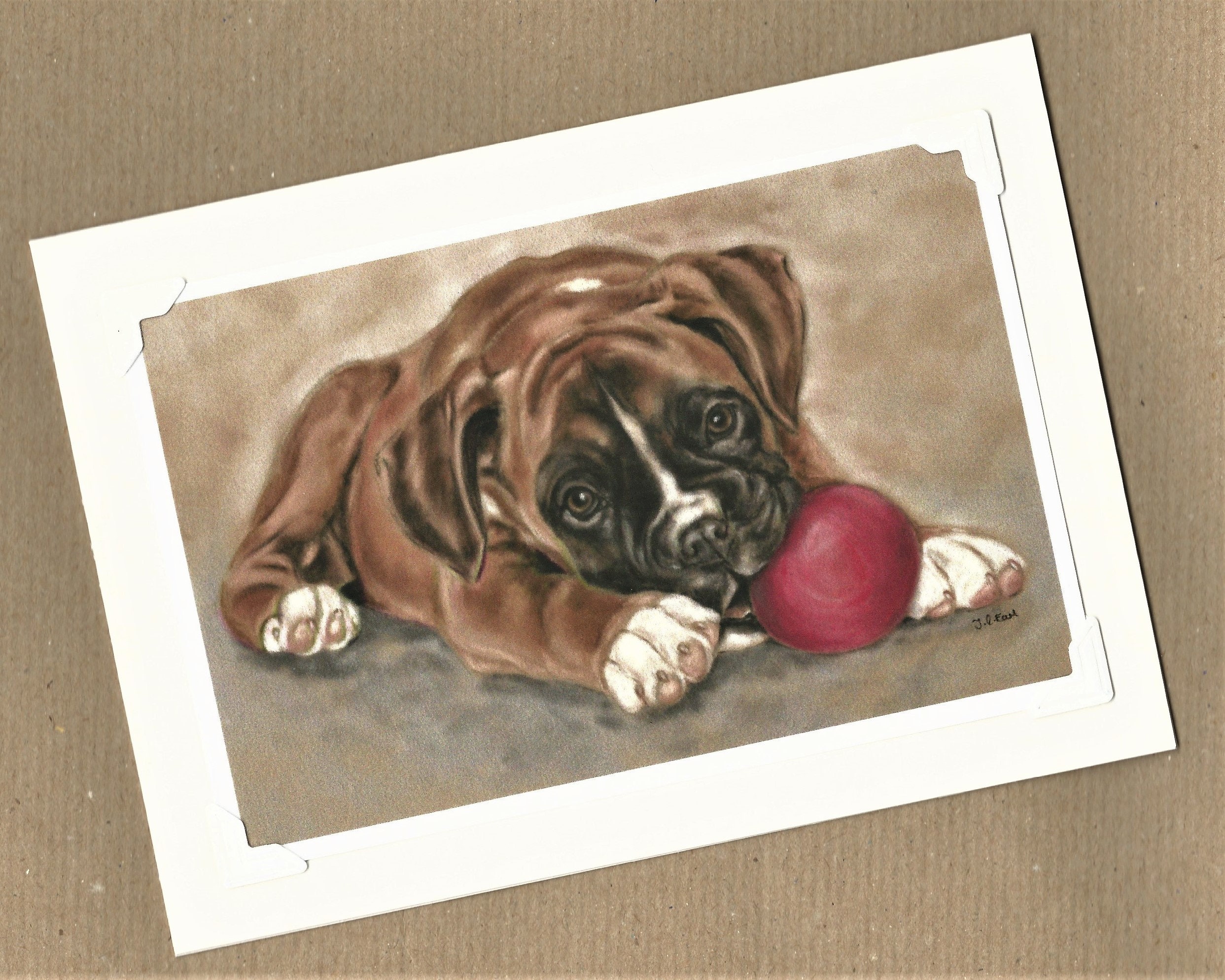 Boxer dog card Boxer dog print Handmade greetings card | Etsy