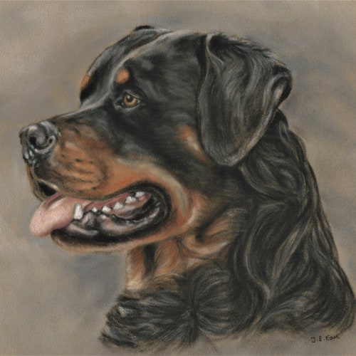 Rottweiler Print Painting Gift Art - Etsy