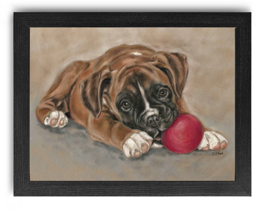 Boxer Puppy Framed Artwork Print Boxer Puppy Print Boxer Puppy Art ...