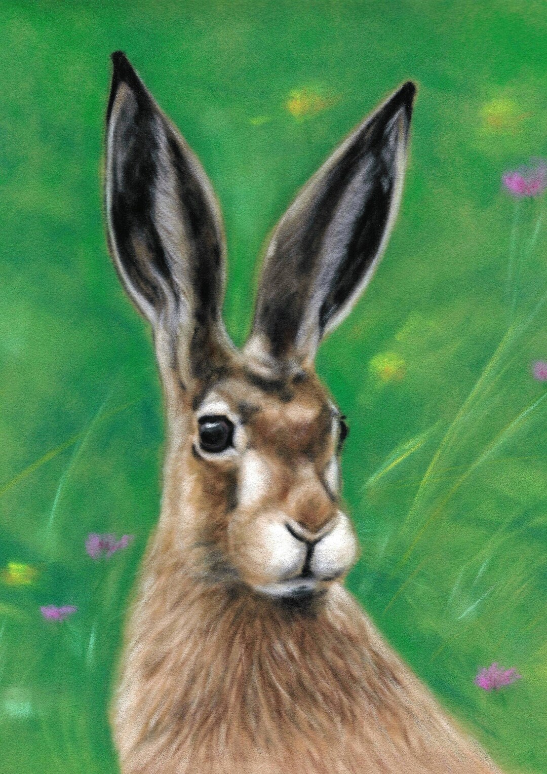 Hare Fine Art Print: British Wildlife Pastel Painting - Etsy