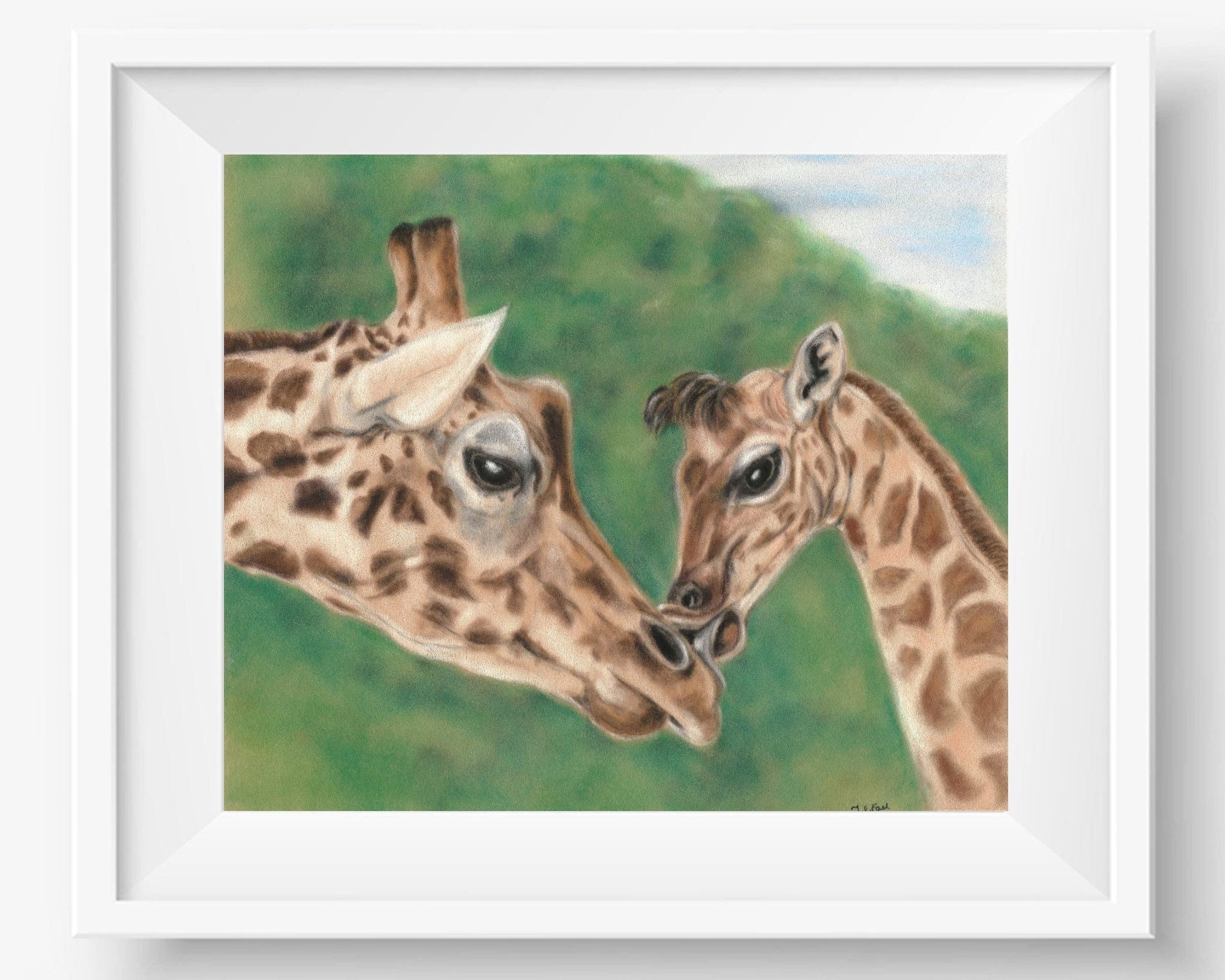 Giraffe Family Giraffe Print Giraffe Mother and Baby - Etsy